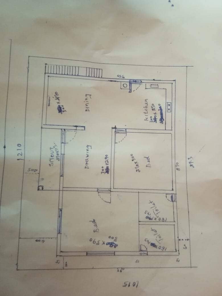 950 sq ft 2 bedroom single floor modern low budget house and plan (1 ...